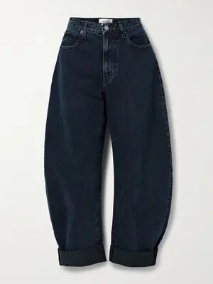 FRAME The Bubble High-rise Barrel-leg Jeans - Blue