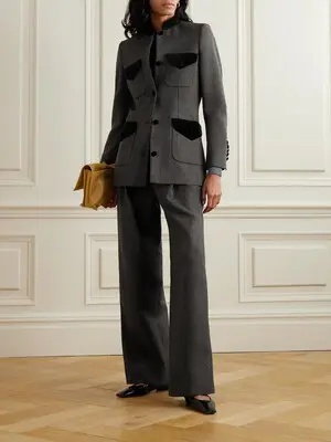 LIBEROWE The Vanguard Annie Pleated Wool Wide-leg Trousers