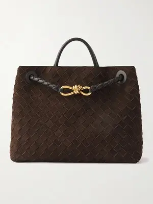 Bottega Veneta Andiamo Medium Intrecciato Suede Tote