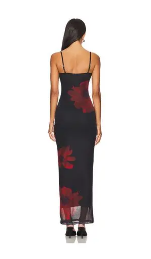 Superdown Floral Print Maxi Dress - Black
