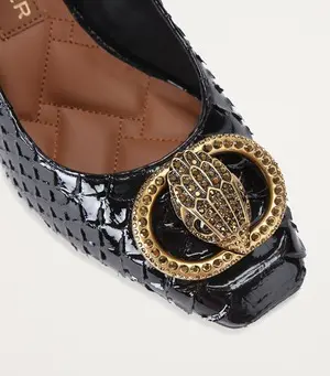 Kurt Geiger Chelsea Slingback Pumps With Embellished Heel And Eagle Head Detail