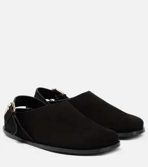 A.emery Suede Buckled Clogs - Black
