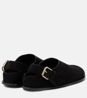 A.emery Suede Buckled Clogs - Black