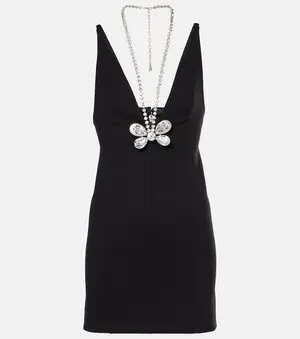 AREA Embellished Minidress - Black