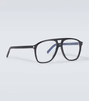 Saint Laurent Aviator Acetate Eyeglasses - Black