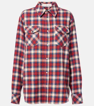 GOD'S TRUE CASHMERE Ski Santa Fe Checked Cashmere Shirt - Red