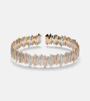 SUZANNE KALAN 18kt Gold Diamond Bangle - Multicoloured