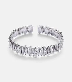 SUZANNE KALAN 18kt White Gold Diamond Bangle - Metallic
