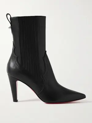 CHRISTIAN LOUBOUTIN Santigag 85 Leather Ankle Boots - Black