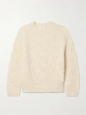 DÔEN Emiliana Pointelle-knit Alpaca-blend Sweater - Neutrals