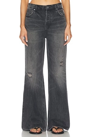 GRLFRND Jade Low Rise Relaxed Flare Jeans