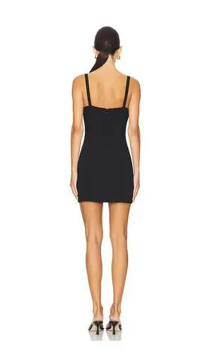 Amanda Uprichard Sleeveless Square Neck Mini Dress With Buckle Detail - Black