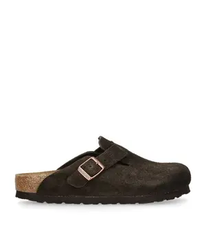 BIRKENSTOCK Suede Boston Clogs - Brown