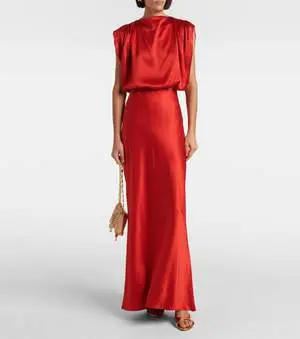 THE SEI Silk Satin Maxi Skirt