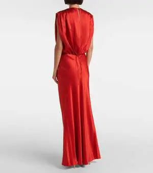 THE SEI Gathered Silk Satin Crop Top