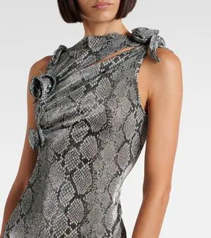 Coperni Snake-effect Asymmetrical Maxi Dress