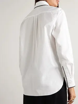 SEBLINE Embroidered Cotton-poplin Shirt