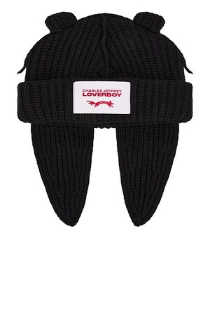 CHARLES JEFFREY Rabbit Ear Beanie - Black
