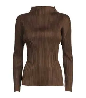 Issey Miyake Long Sleeve Top - Brown