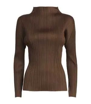 Issey Miyake Long Sleeve Top - Brown