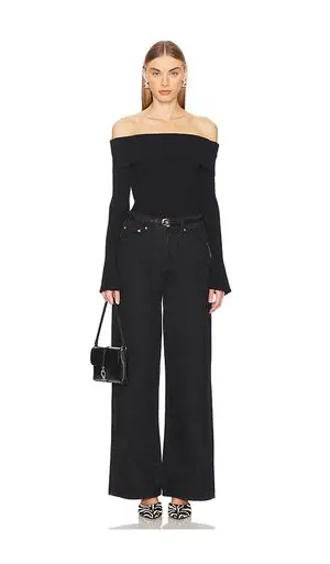 MORE TO COME Candace Off Shoulder Sweater - Black