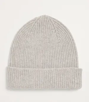 LE BONNET Ribbed Classic Beanie - Silver