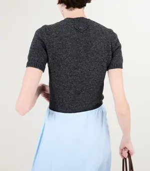 Prada Cashmere Short-sleeve Sweater