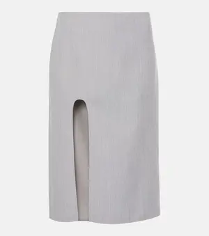 Stella McCartney Wool Pencil Skirt With Slit - Grey
