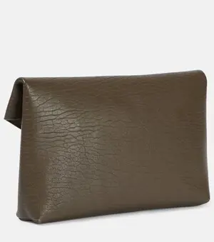 Saint Laurent Cassandre Large Leather Clutch - Green
