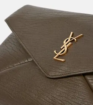 Saint Laurent Cassandre Large Leather Clutch - Green