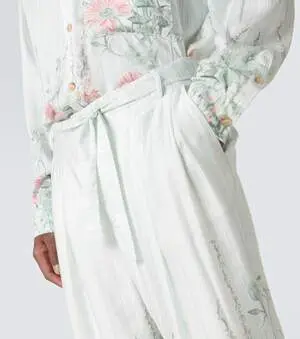 King & Tuckfield Grant Floral Wide-leg Tencel Pants