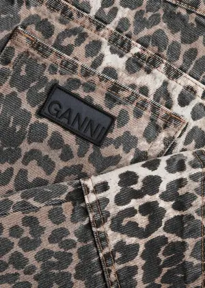 GANNI Printed Straight-leg Cargo Jeans - Brown/black