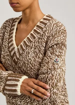 Moncler Ribbed V-neck Jumper
