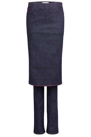 Alaïa Straight Leg Jeans With Skirt Overlay