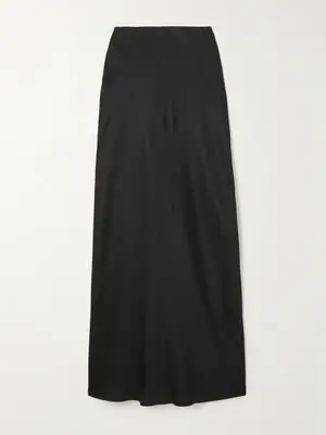 Theory Linen-blend Twill Maxi Skirt - Black