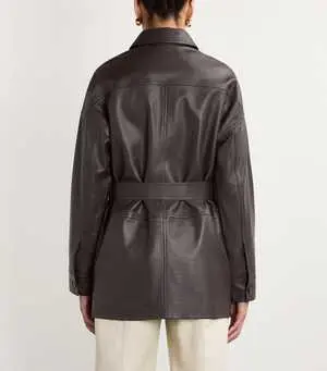 YVES SALOMON Nappa Lambskin Belted Safari Jacket