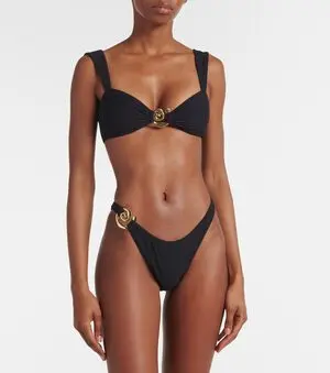SAME Spiral Low-rise Bikini Bottoms - Black
