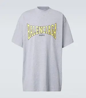 Balenciaga Oversized Cotton Jersey T-shirt - Grey