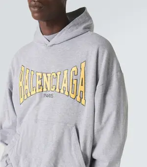 Balenciaga Cotton Jersey Hoodie - Grey