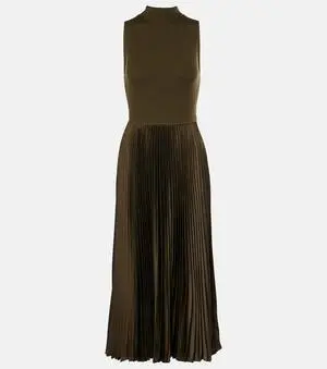 Polo Ralph Lauren Knitted Plissé Midi Dress
