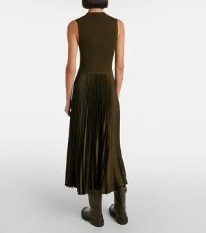 Polo Ralph Lauren Knitted Plissé Midi Dress