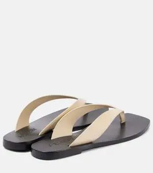 A.emery Kinto Leather Thong Sandals - Beige
