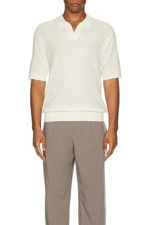 Saturdays Nyc Alex Merino Wool Open Placket Polo