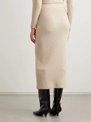 Co Ribbed Wool-blend Midi Skirt
