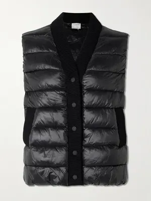 Varley Colwyn Combo Quilted Shell Vest With Ribbed-knit Trims