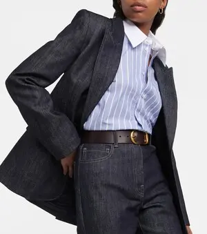 NILI LOTAN Leather Belt - Brown