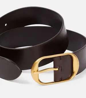 NILI LOTAN Leather Belt - Brown