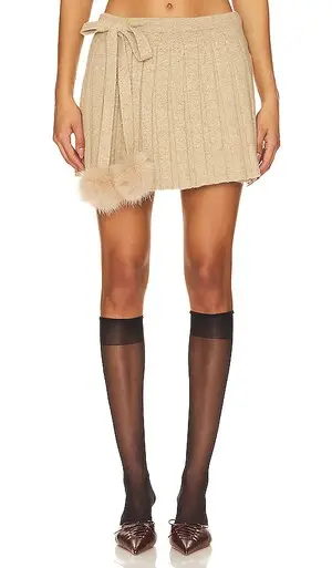 LOBA Nili Pleated Wrap Skirt - Tan