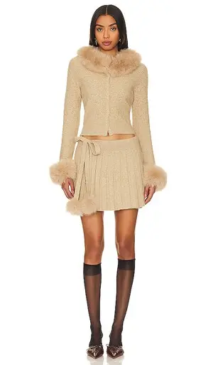 LOBA Nili Pleated Wrap Skirt - Tan