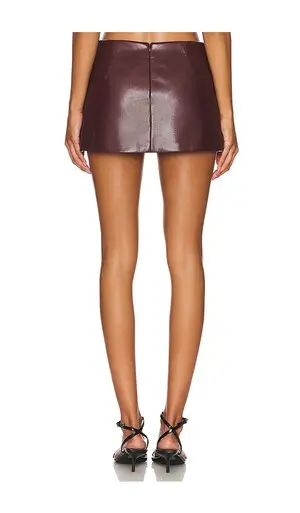Amanda Uprichard Faux Leather Mila Skort - Brown
